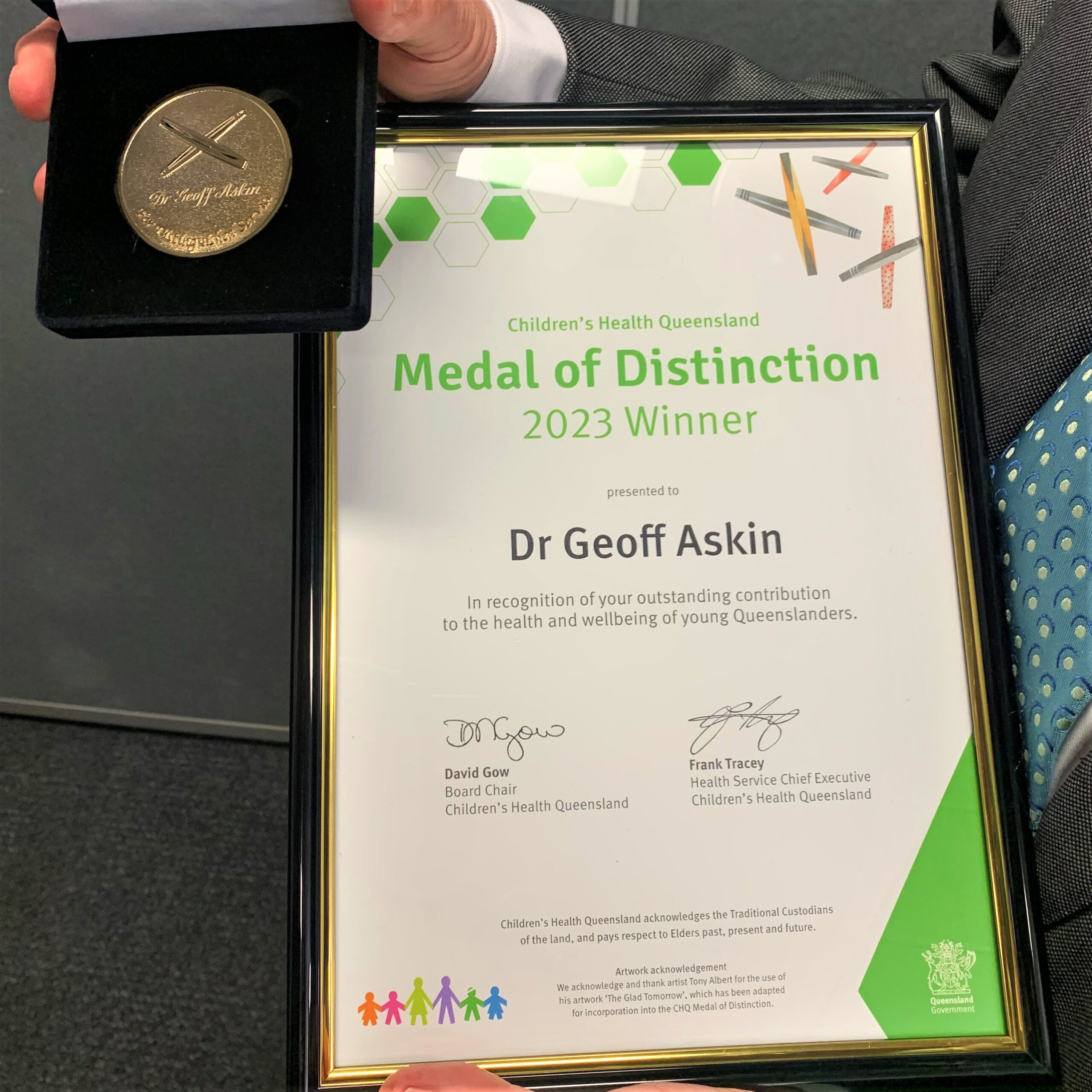 Professor Geoff Askin awarded the 2023 Medal of Distinction ...