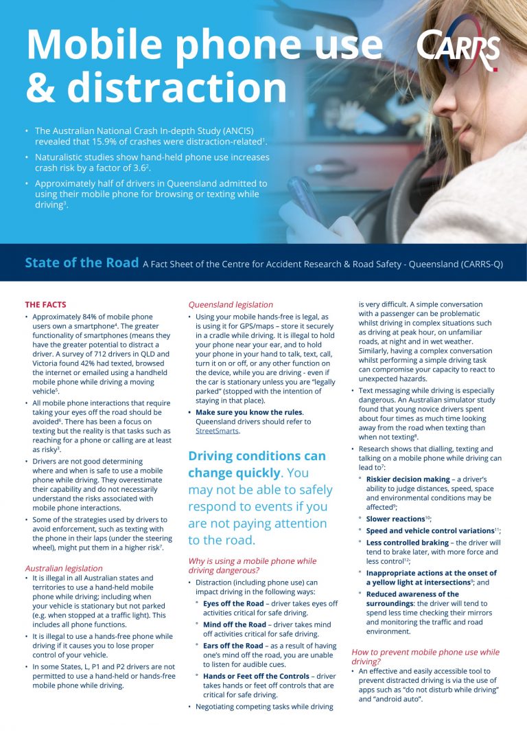 Fact Sheets - Centre for Accident Research & Road Safety - Queensland ...
