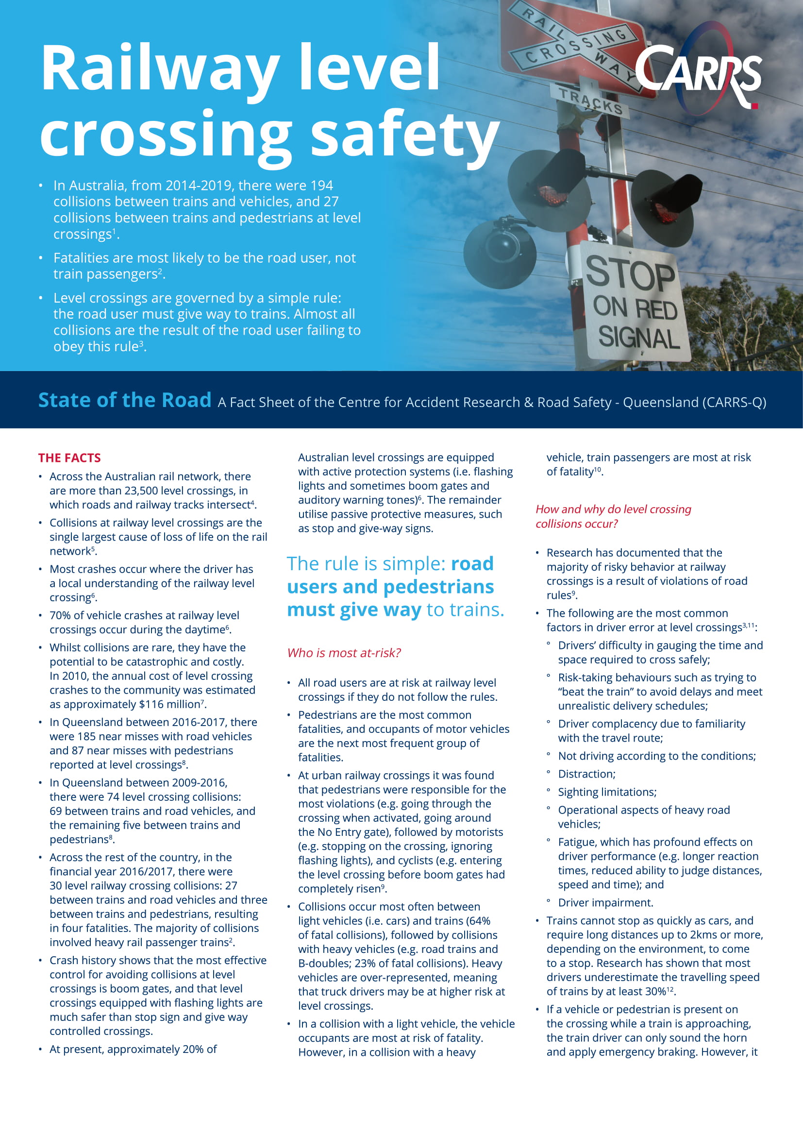 Fact Sheets - Centre for Accident Research & Road Safety - Queensland ...