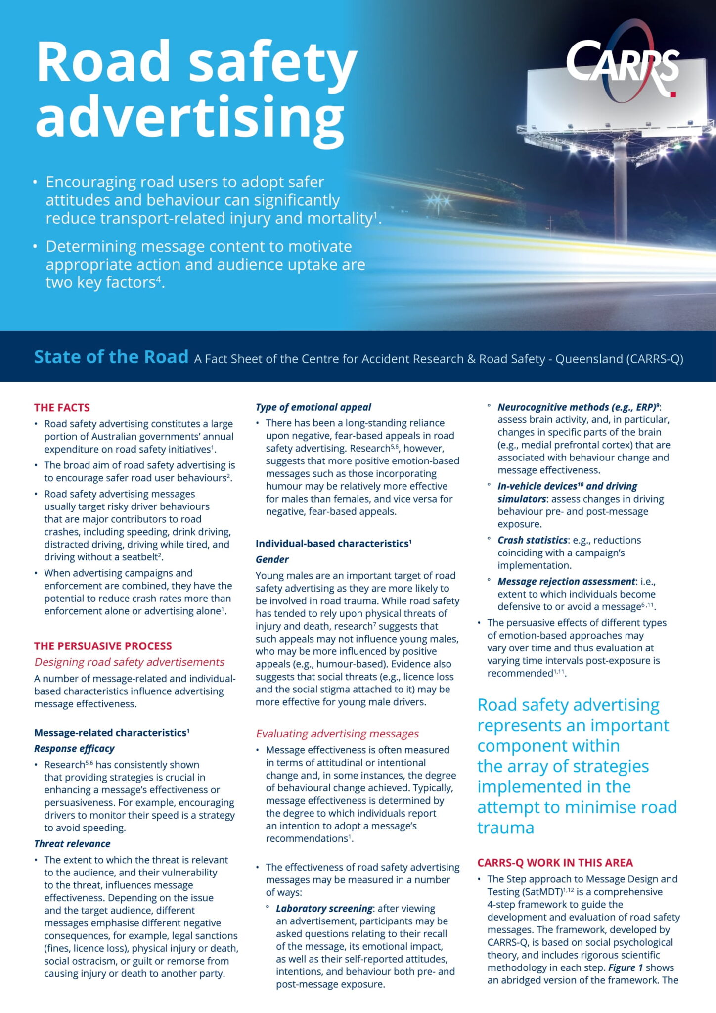 Fact Sheets - Centre for Accident Research & Road Safety - Queensland ...