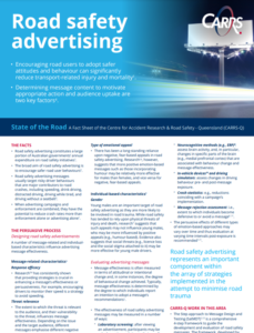 Road safety advertising Fact Sheet - Centre for Accident Research ...