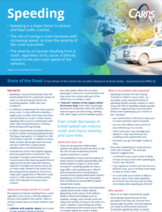 Speeding Fact Sheet - Centre for Accident Research & Road Safety ...