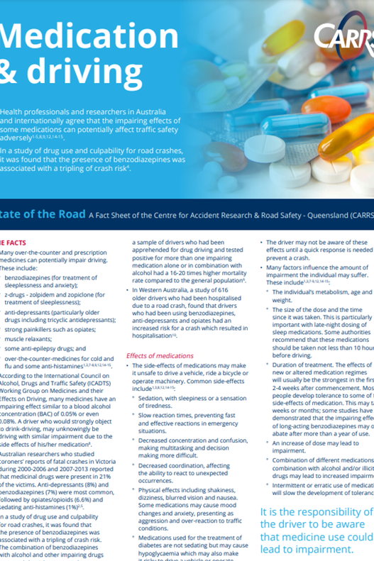 Medication & driving Fact Sheet - Centre for Accident Research & Road ...
