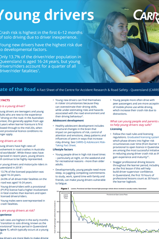 Young drivers Fact Sheet - Centre for Accident Research & Road Safety ...