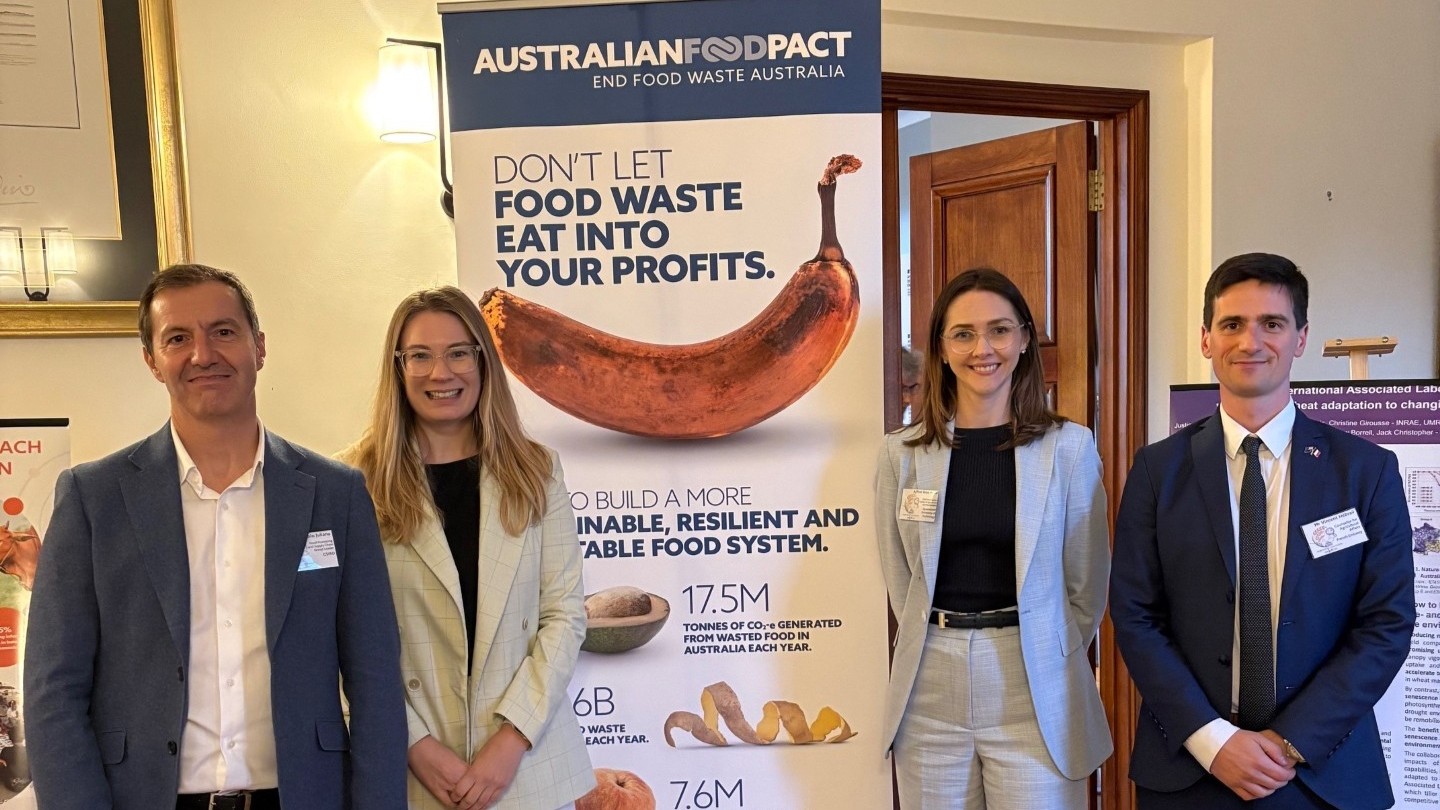 Deputy Director Bree Hurst speaks at the French Embassy on food waste ...
