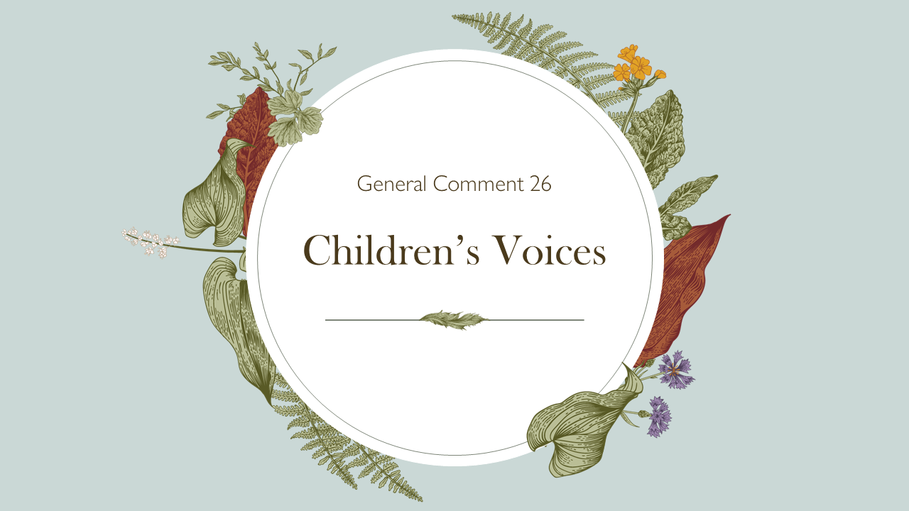 Call to action - Listening to children's voices on General Comment 26 ...