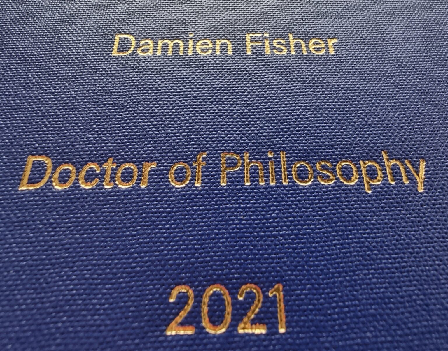 Damien Fisher Receives Outstanding Doctoral Thesis Award! - Contact ...