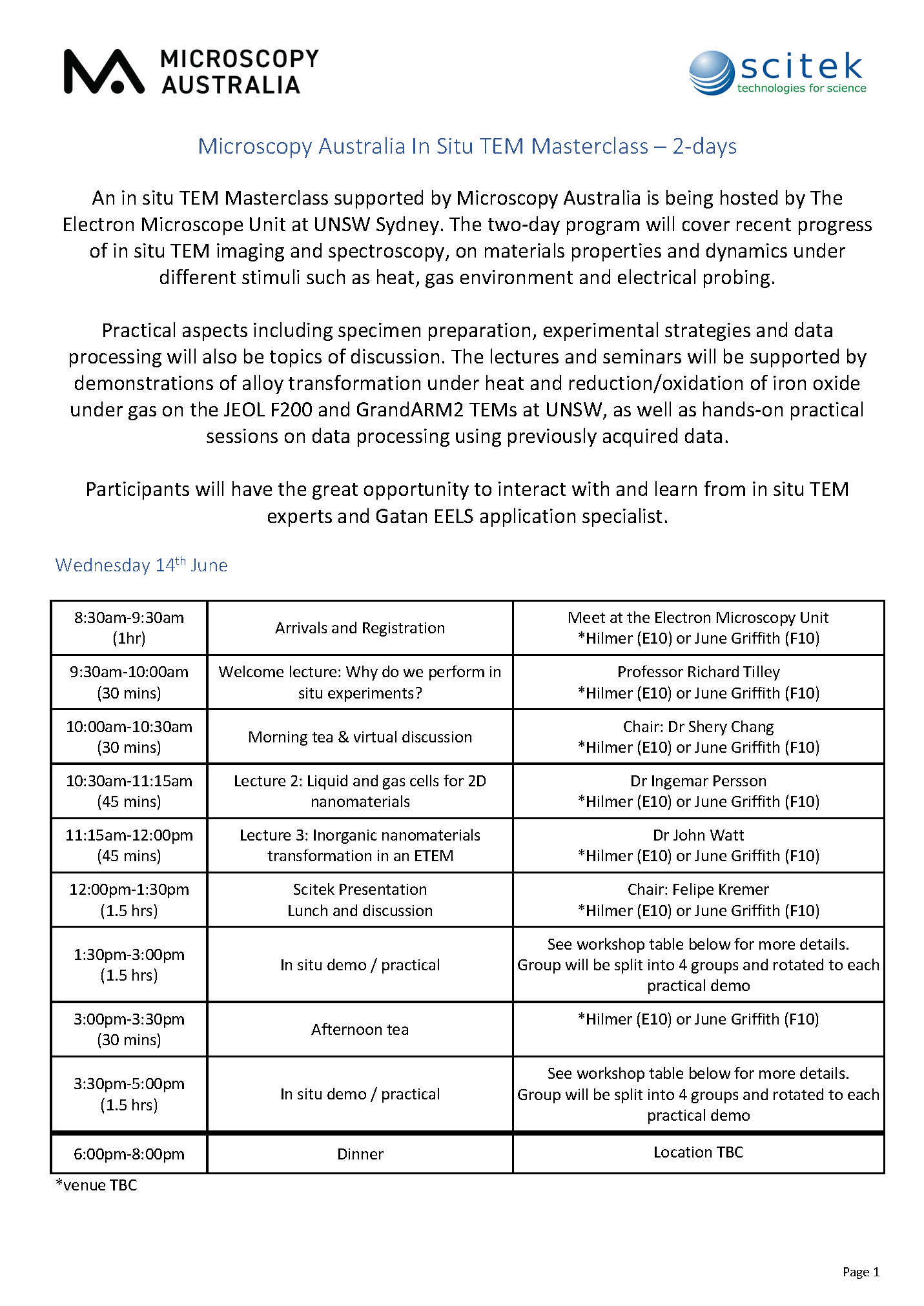 Microscopy Australia In Situ TEM Masterclass - 14 June 2023 - Centre ...