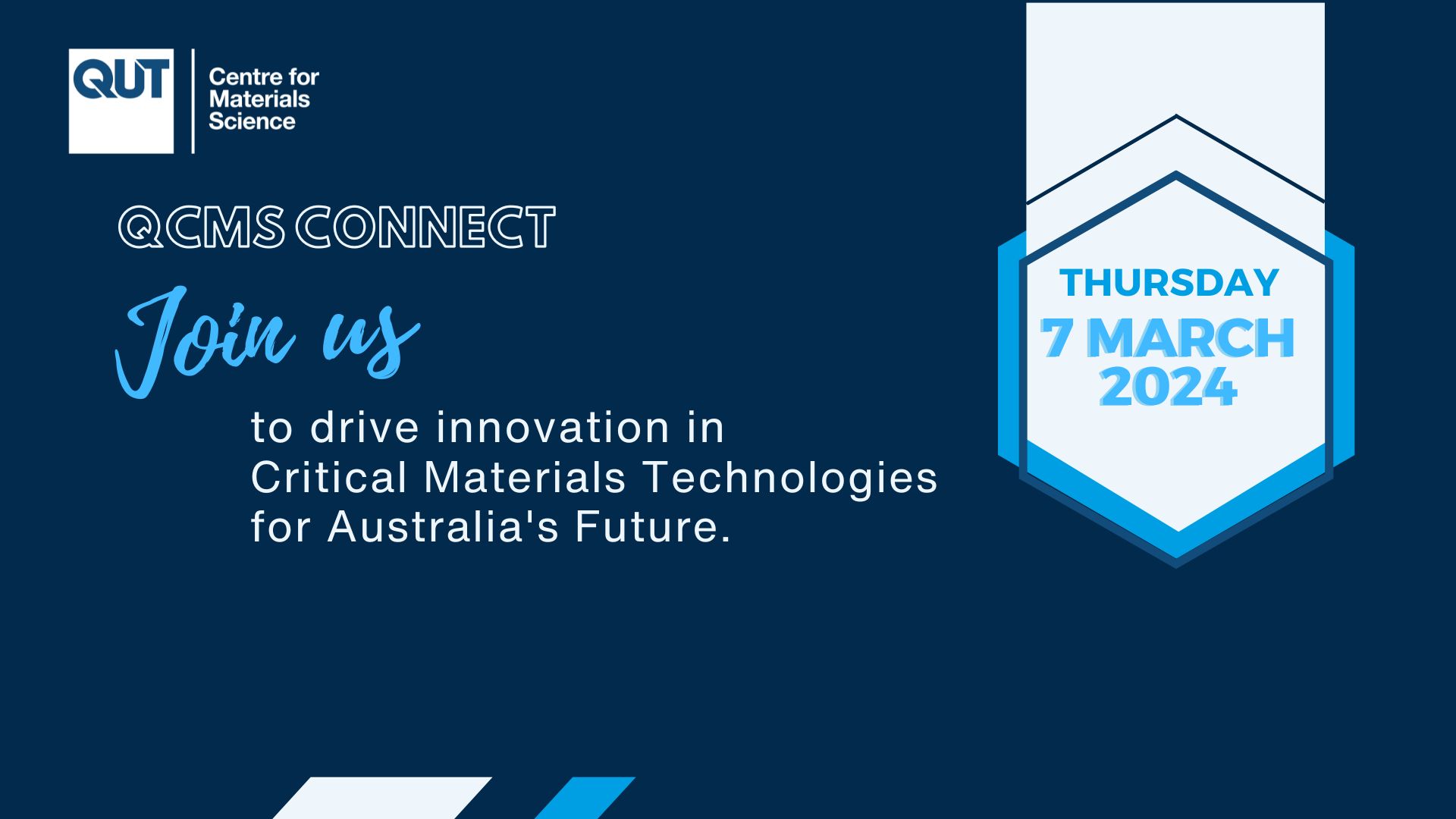 QCMS CONNECT 2024 | Engagement Workshop - Centre for Materials Science