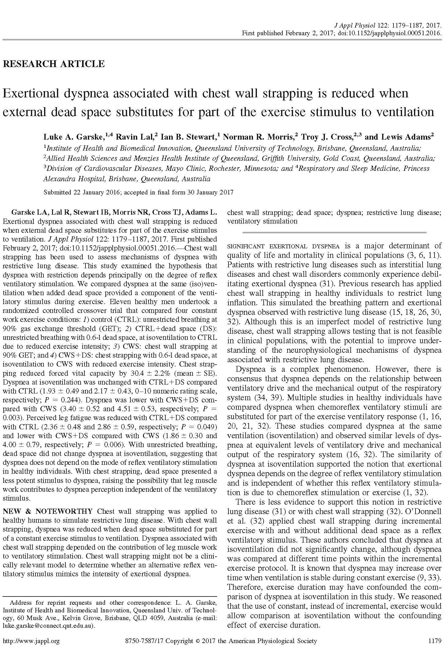 Exertional dyspnea associated with chest wall strapping is reduced when ...