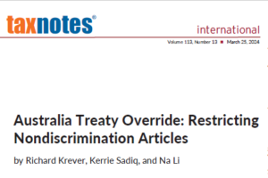Australia Treaty Override: Restricting Nondiscrimination Articles ...