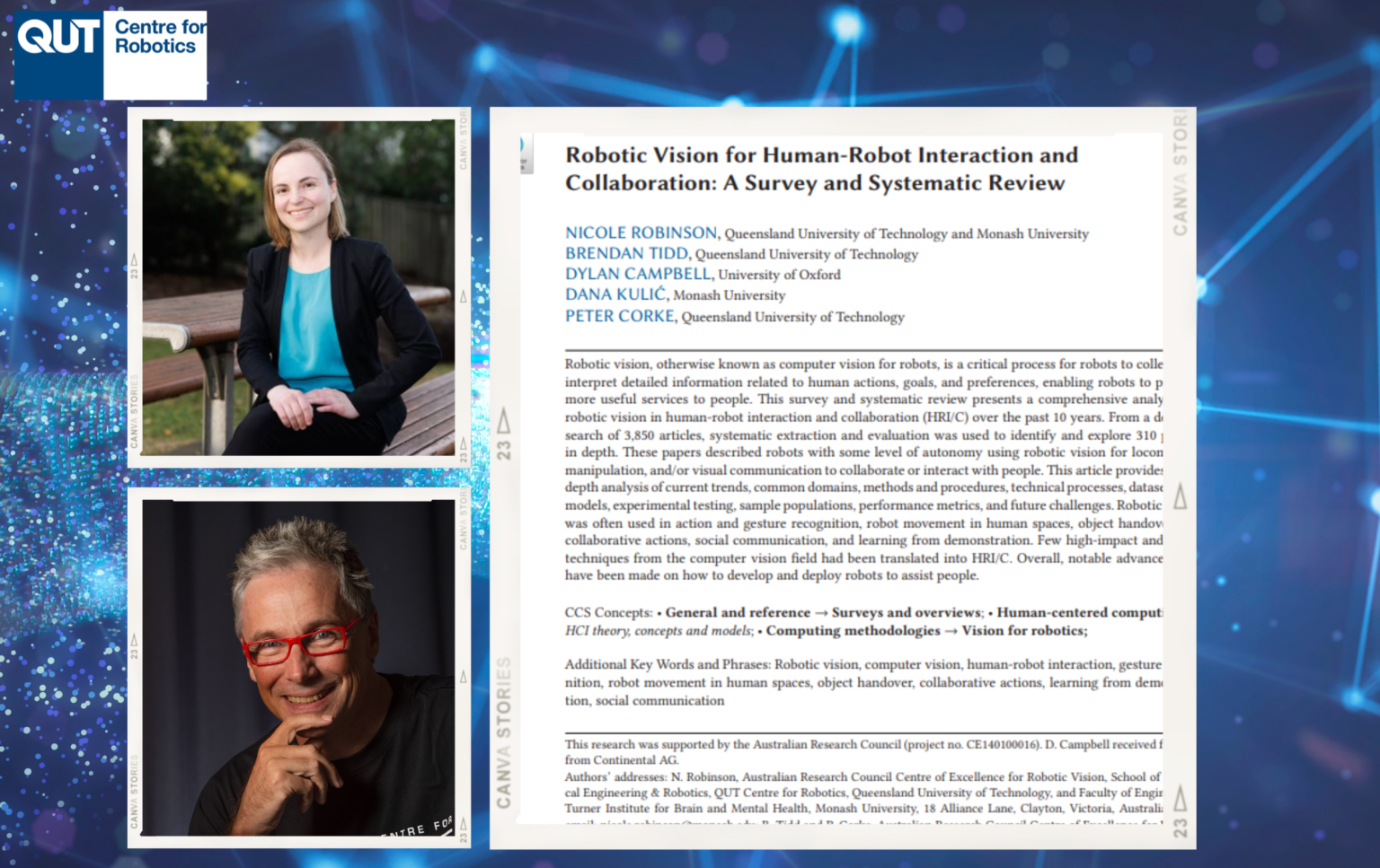 QCR Members Publish Systematic Review on Robotic Vision for Human-Robot ...
