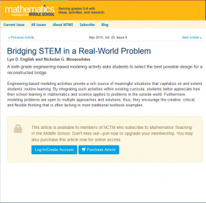 Bridging STEM in a real-world problem - STEM for Schools